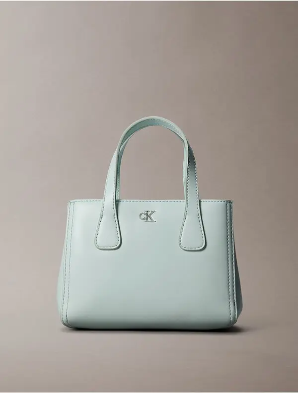 Calvin Klein Monogram Mini Tote Crossbody Bag - Whispering Blue