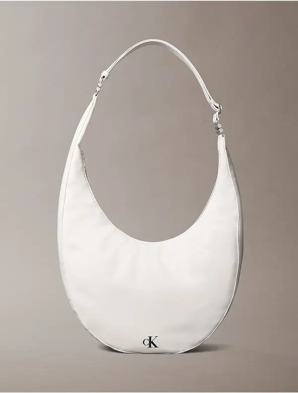 Calvin Klein Curved Shoulder Bag - White Alyssum