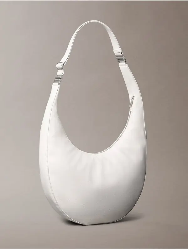 Calvin Klein Curved Shoulder Bag - White Alyssum