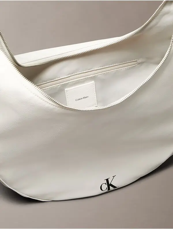 Calvin Klein Curved Shoulder Bag - White Alyssum
