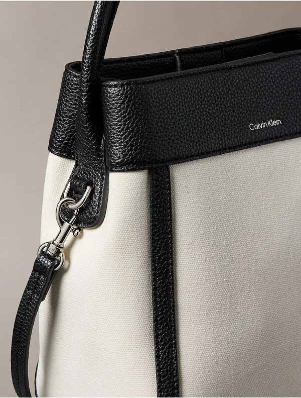 Calvin Klein Monogram Canvas Bucket Bag