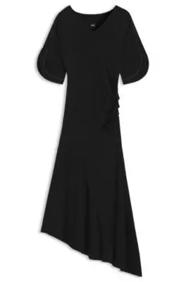 BOSS Jersey Dress With Slit Sleeves