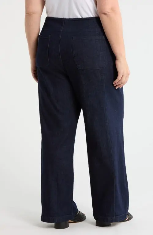 Eileen Fisher Wide-leg Stretch Denim Pants - Deep Indigo