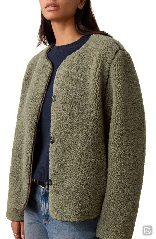Mango Textured Fleece Jacket