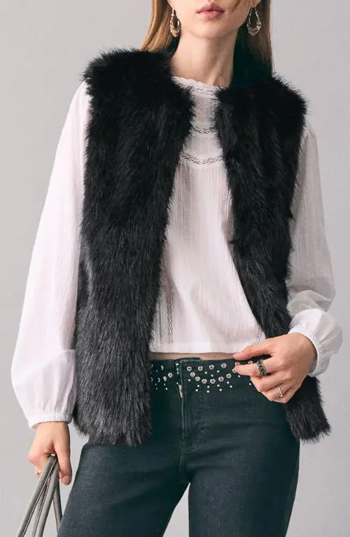 Mango Faux Fur Vest