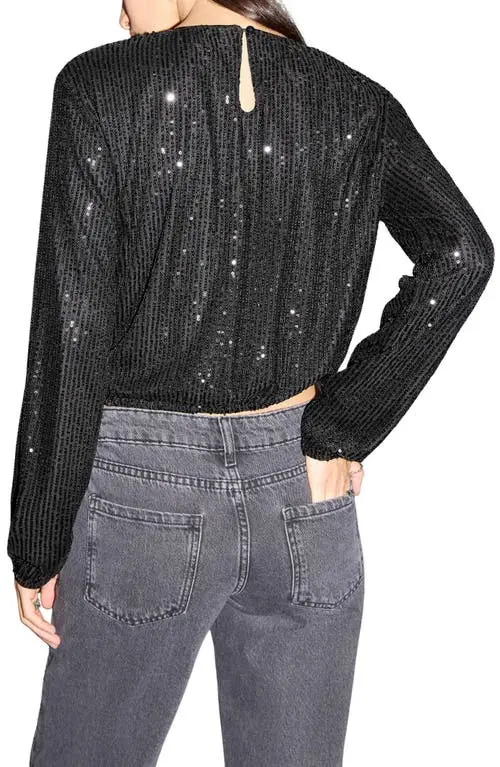 Mango Sequin Embellished Crop Top