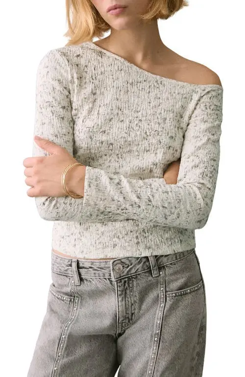 Mango One-shoulder Ruched Long-sleeve Top