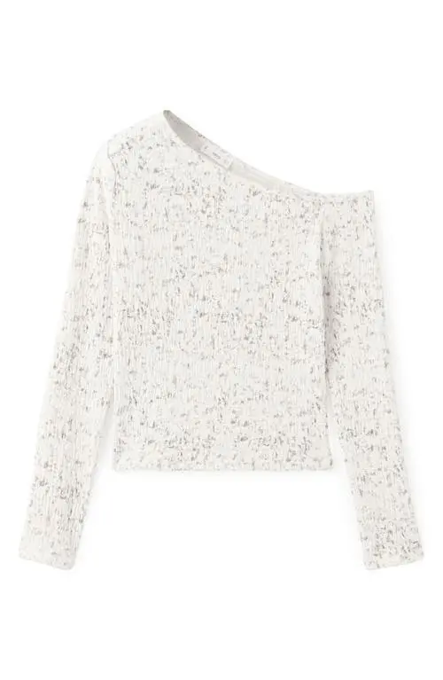 Mango One-shoulder Ruched Long-sleeve Top