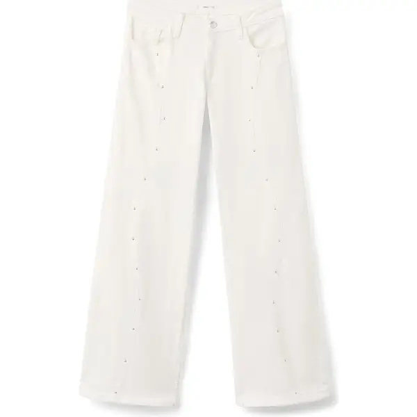 Mango Studded Wide-leg Jeans