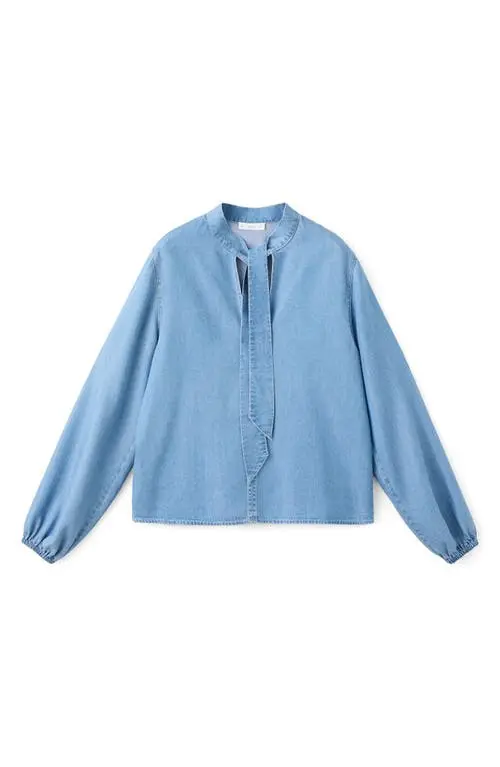 Mango Tie Neck Popover Shirt