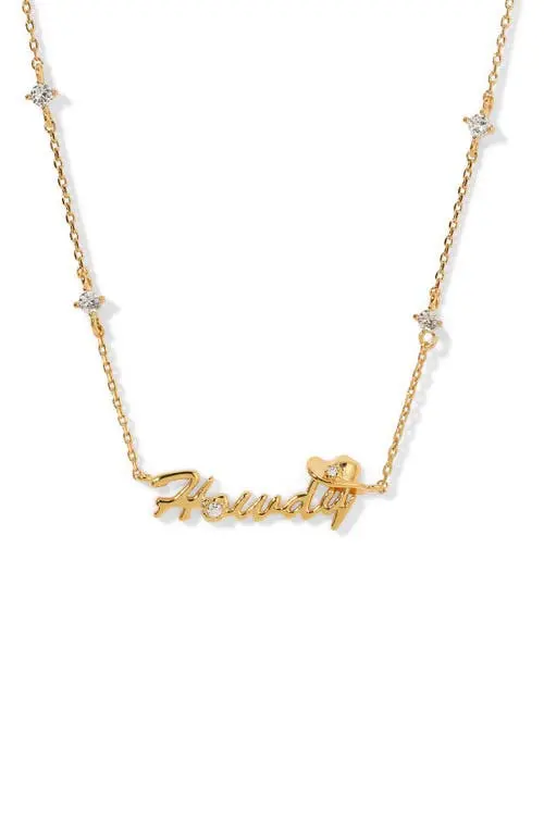 GIRLS CREW Howdy Partner Pendant Choker Necklace - Gold