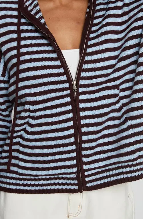 Princess Polly Striped Oversized Zip Hoodie