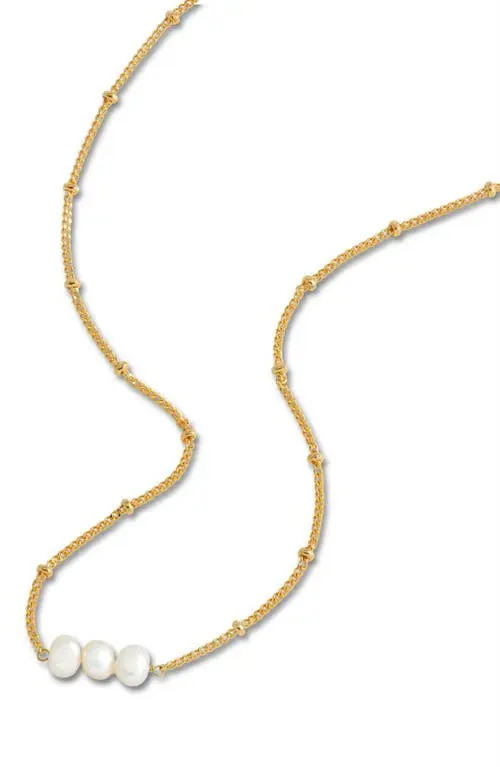 Estée Lauder Triple Faux Pearl Chain Necklace