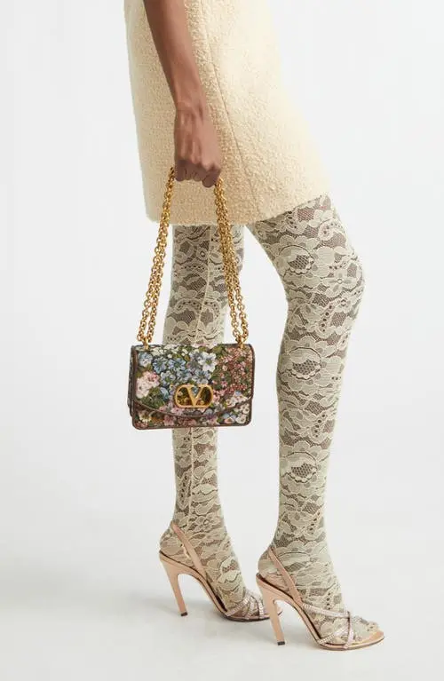 Valentino Garavani Small Devain Floral Jacquard Shoulder Bag - Multi Pink