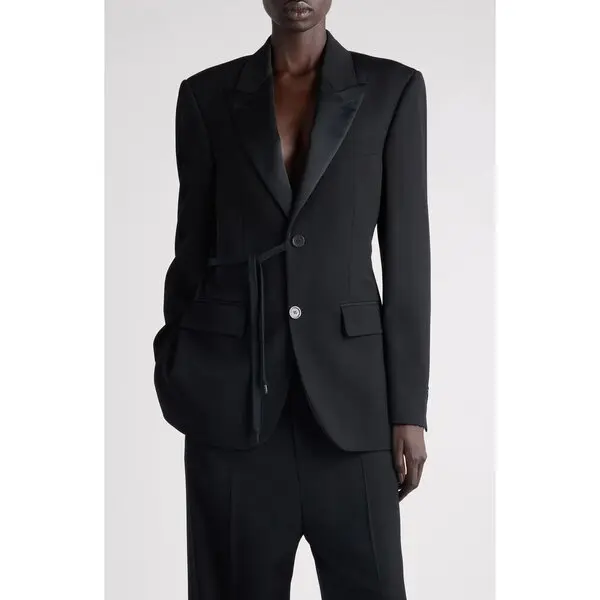Balenciaga Side Tie Wool Tuxedo Jacket