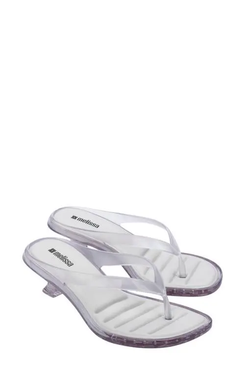 Melissa Kitten Heel Flip Flop - Clear/white