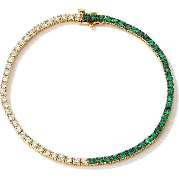 MARK HENRY Diamond And Tennis Bracelet In 18k Gold - Emerald