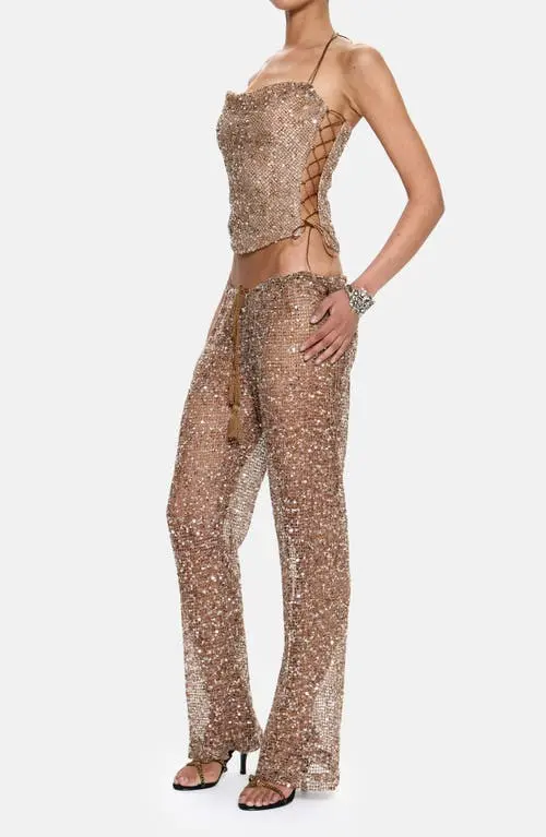 JADED LONDON Deva Sequin Knit Trousers