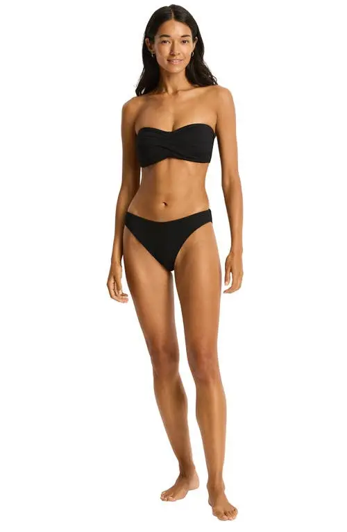 SEA LEVEL Essentials Edit Twist Front Bikini Top - Black