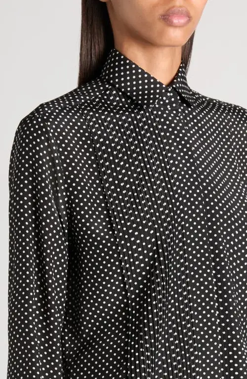 TOM FORD Mini Dot Pintuck Crepe Shirt