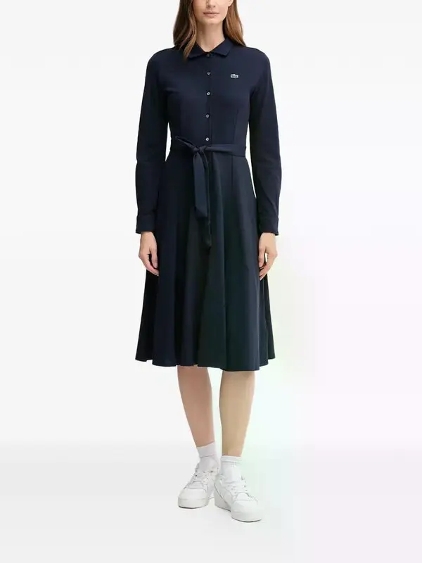 Lacoste Button Belted Midi Dress