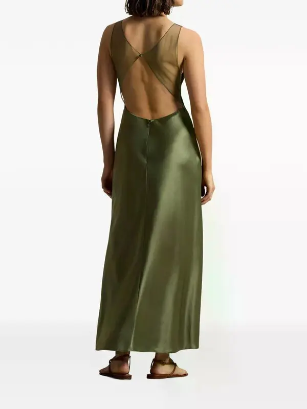 Polo Ralph Lauren Sheer-panel Satin Dress