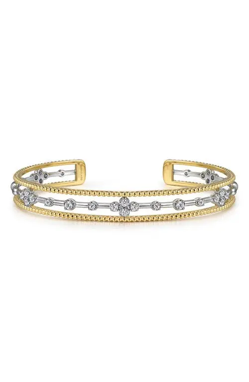 GABRIEL & CO. Two-tone Diamond Cuff Bracelet - Two Tone