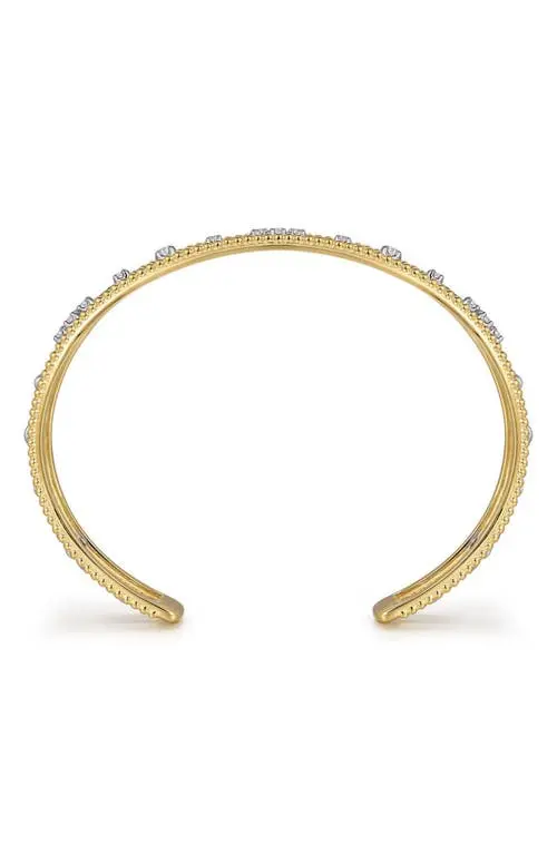 GABRIEL & CO. Two-tone Diamond Cuff Bracelet