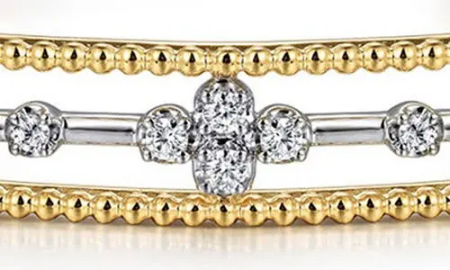 GABRIEL & CO. Two-tone Diamond Cuff Bracelet