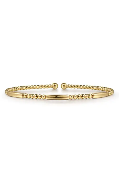 GABRIEL & CO. 14k Beaded Bar Cuff Bracelet - Gold