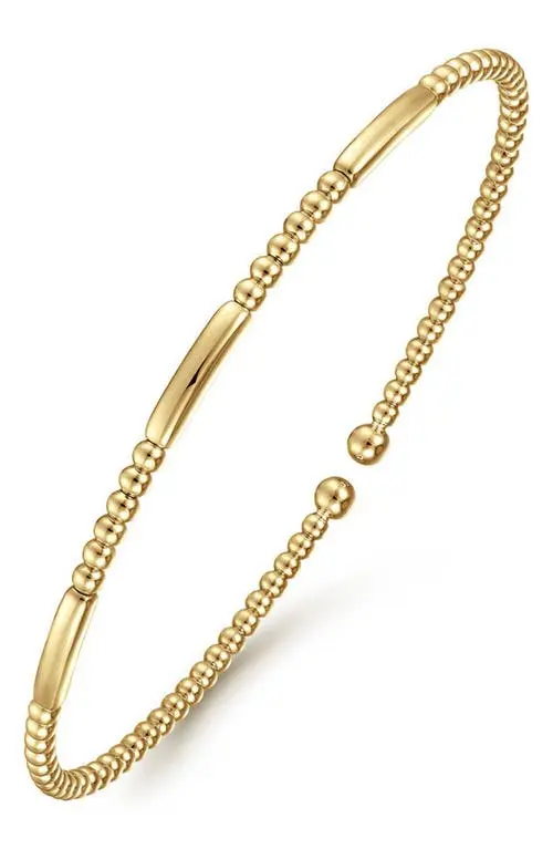 GABRIEL & CO. 14k Beaded Bar Cuff Bracelet