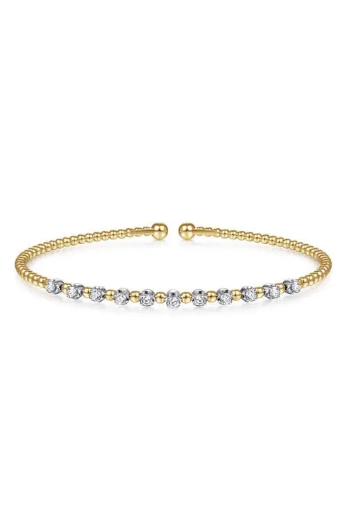 GABRIEL & CO. Diamond Beaded Cuff Bracelet - Two Tone