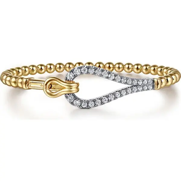 GABRIEL & CO. Diamond And 14k Gold Link Bracelet - Two Tone