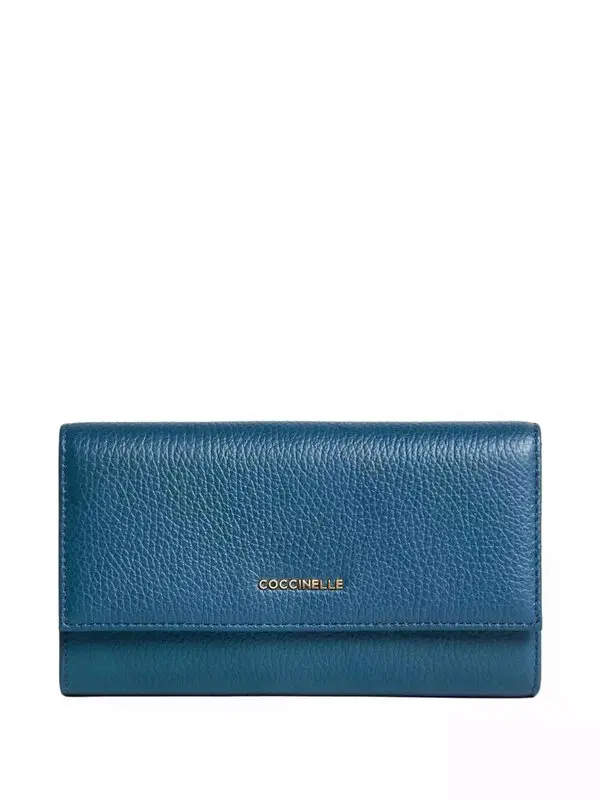 COCCINELLE Logo-appliqué Leather Wallet - Blue