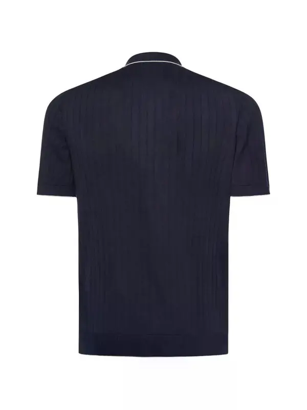 Eleventy Ribbed Zip-neck Polo Shirt