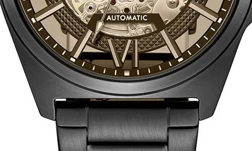 KENNETH COLE Skeleton Automatic Bracelet Watch - Black