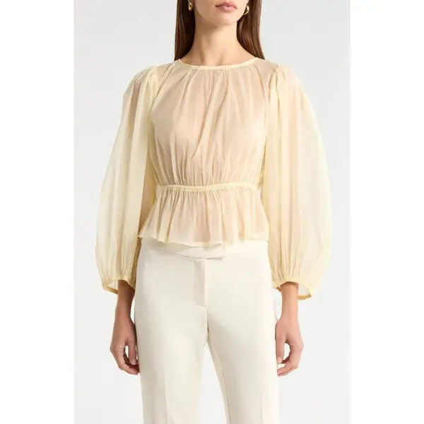 Astr The Label Amie Peplum Chiffon Top