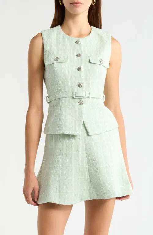 Astr The Label Kelson Belted Tweed Vest
