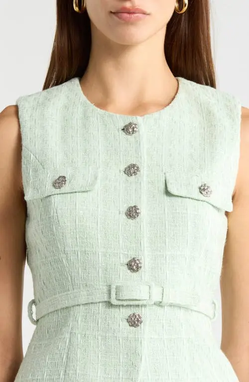 Astr The Label Kelson Belted Tweed Vest