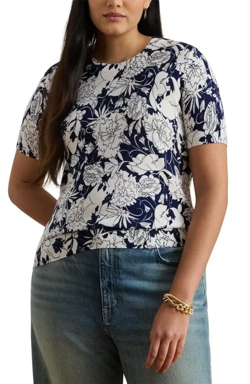 Ralph Lauren Floral Printed Short Sleeve Sweater
