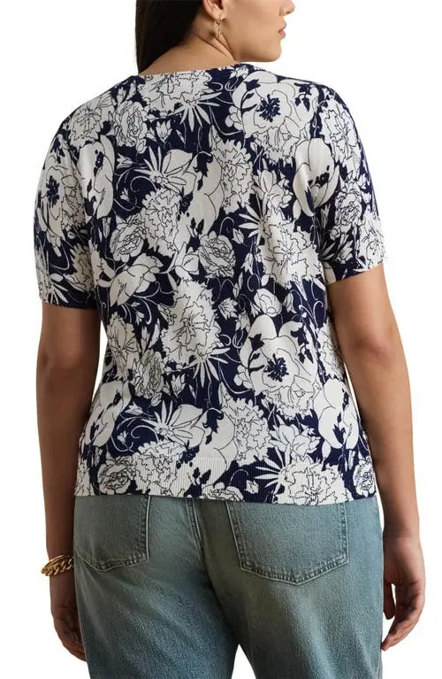 Ralph Lauren Floral Printed Short Sleeve Sweater