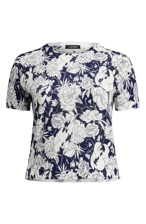 Ralph Lauren Floral Printed Short Sleeve Sweater