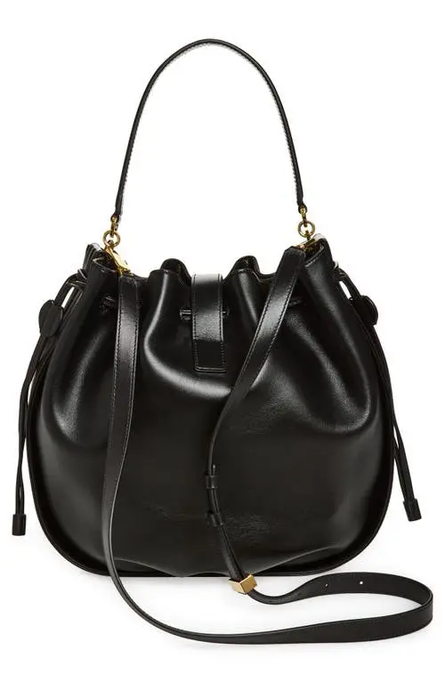 FERRAGAMO Hug Leather Bucket Bag - Nero