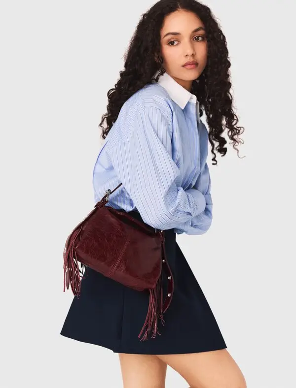 Maje 2-in-1 Striped Shirt Dress With Asymmetrical Wrap Skirt - Blue Sky