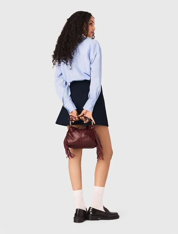 Maje 2-in-1 Striped Shirt Dress With Asymmetrical Wrap Skirt - Blue Sky