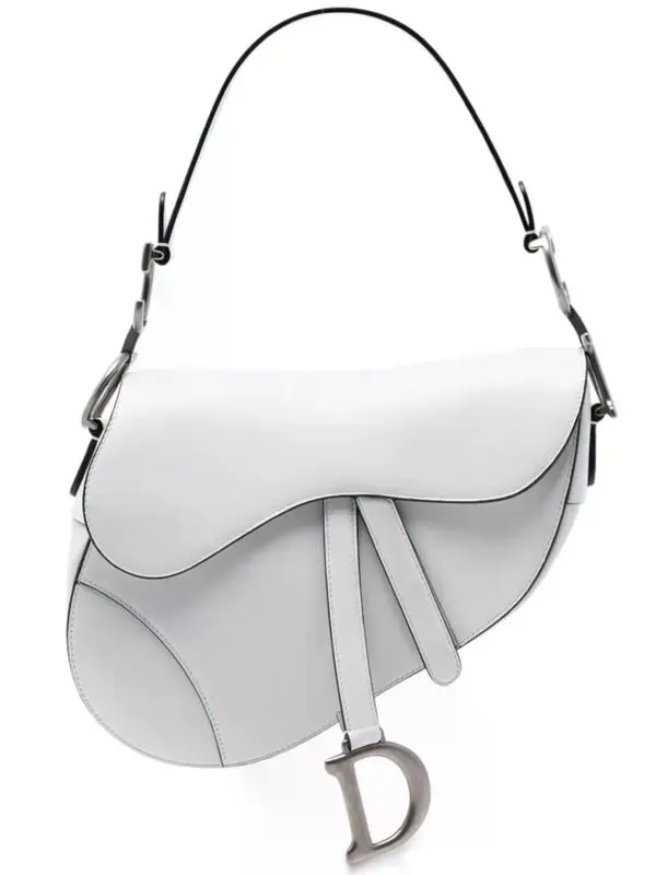 Dior 2019 Smooth Calfskin Saddle Bag - White