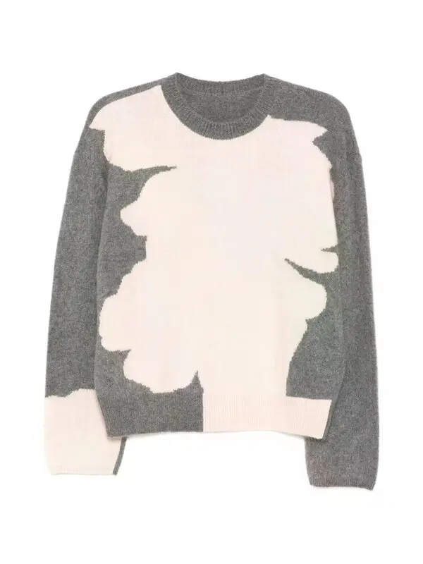 LESS Jacquard Crew Neck Sweater - Pink