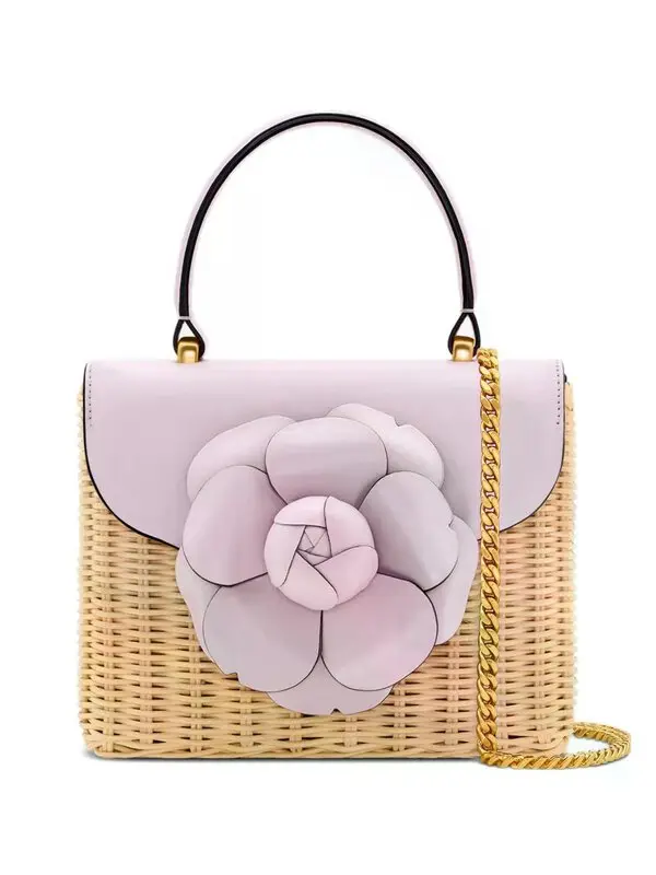 Oscar De La Renta Mini Flower-appliqué Tote Bag - Neutrals