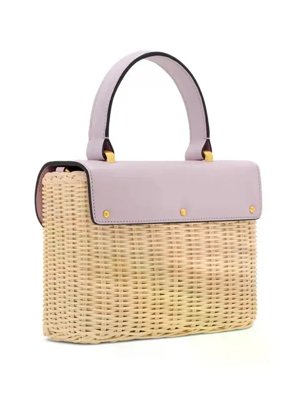 Oscar De La Renta Mini Flower-appliqué Tote Bag - Neutrals