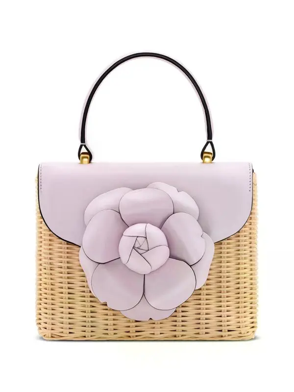 Oscar De La Renta Mini Flower-appliqué Tote Bag - Neutrals